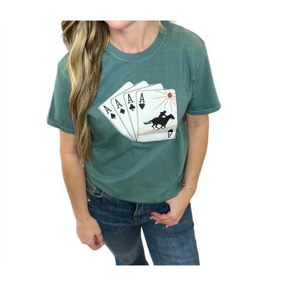 SOUTHERN BELLE | Tops | New Southern Belle Western Aces Graphic Tee In ...